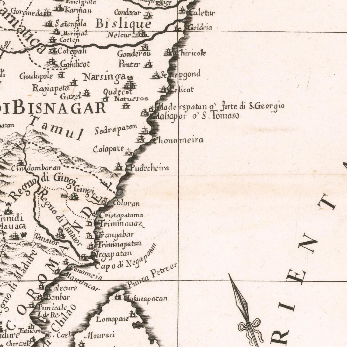 Old Map of India 1683 Rare Map Antique Fine Reproduction | Etsy