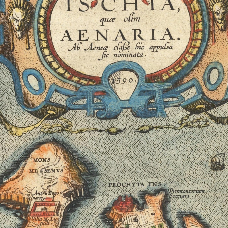 Ischia Map Print: 1590 Ancient Island Map, Fine Art Reproduction - Etsy