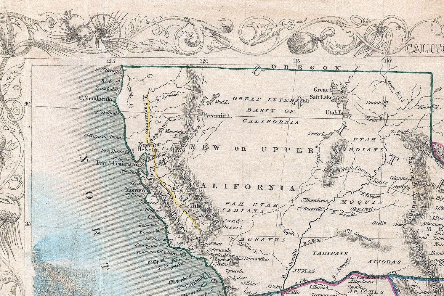 Antique Map of Mexico Texas California 1851 Huge Map Fine | Etsy