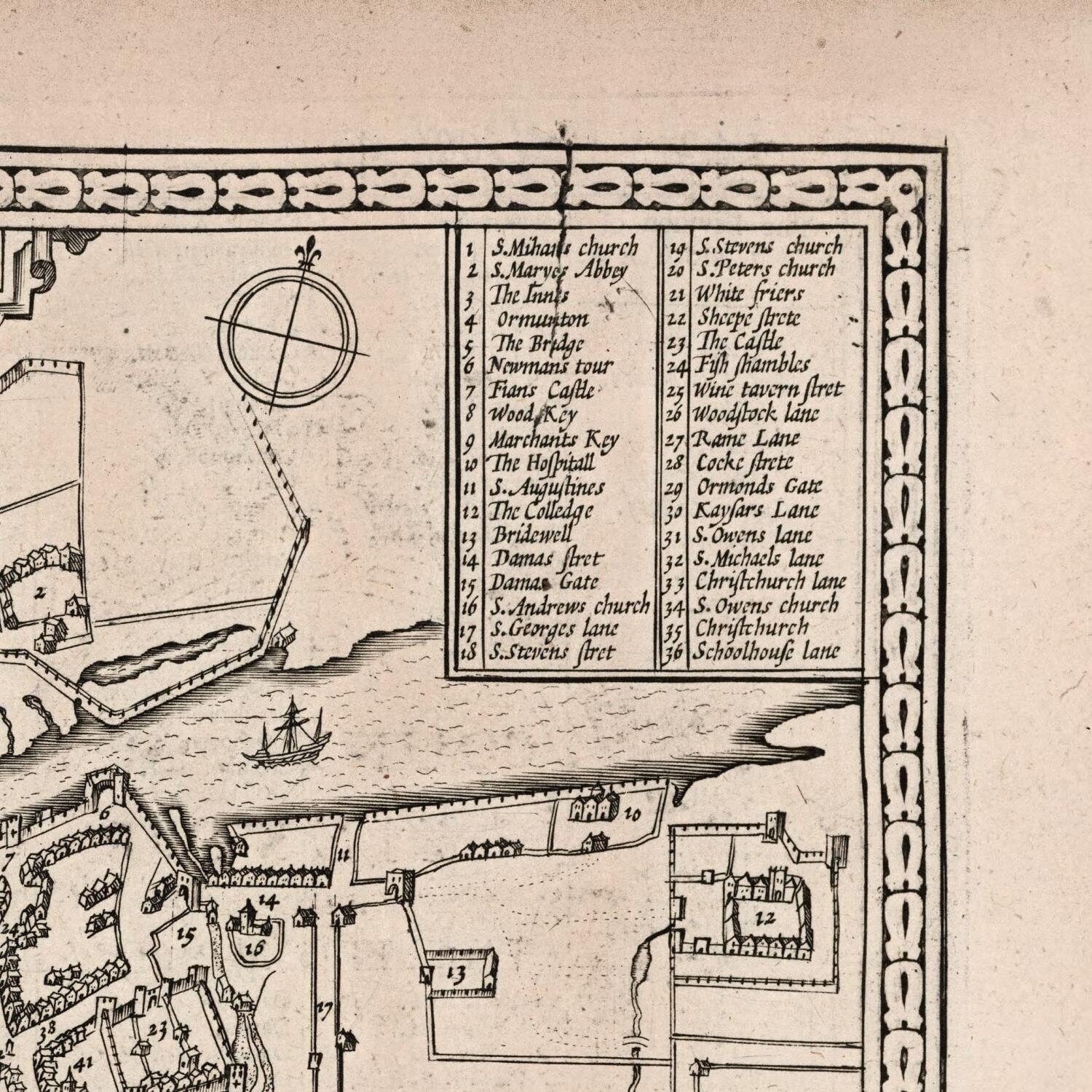 Kingdom of Leinster, Ireland, 1610: Antique Map Art Print - Etsy