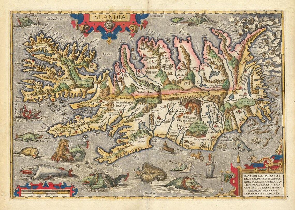 Old Map of Iceland 1595 Very Rare Map Ancient Map Fine - Etsy Canada