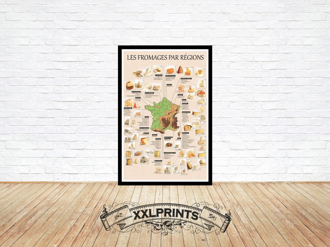 Cheese Map of France Print: Vintage Style Fine Art Reproduction - Etsy