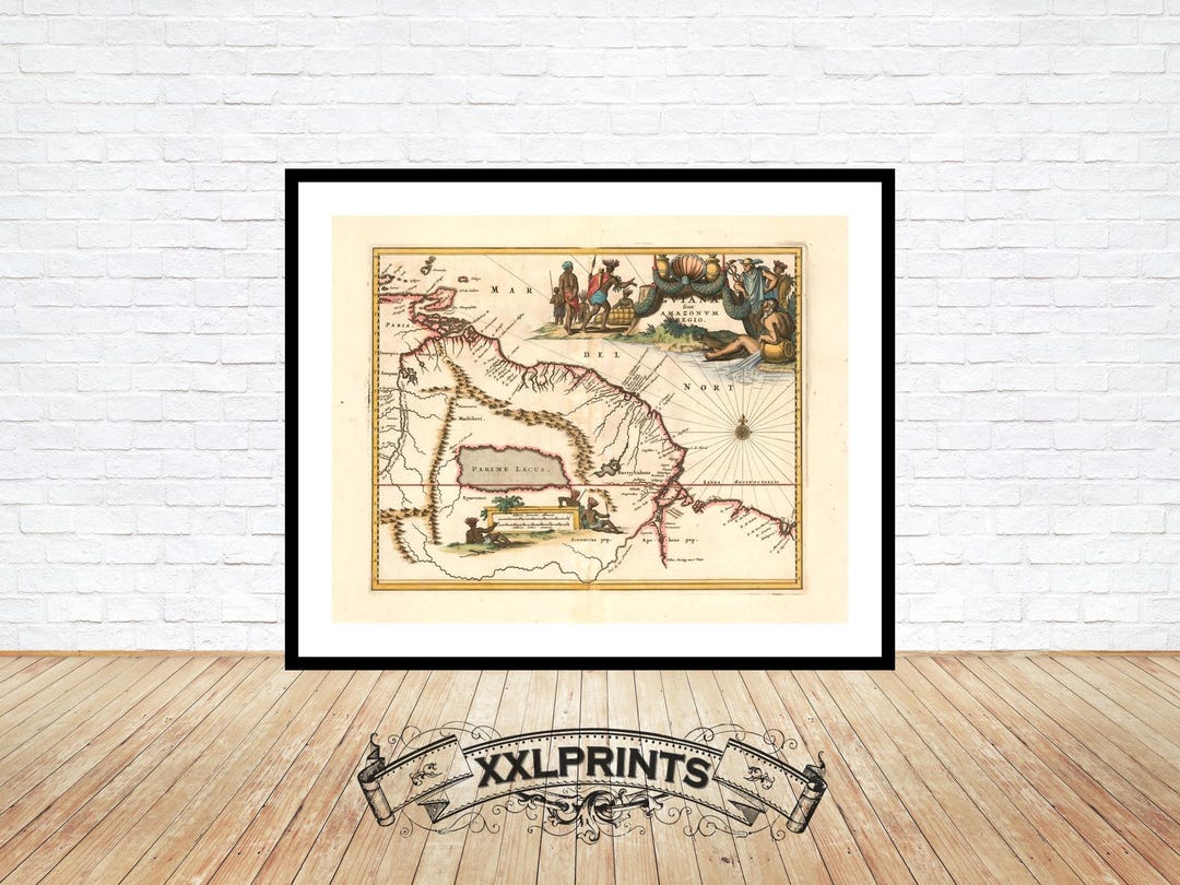 Ancient Guyana Map Print, 1671: Fine Art Reproduction - Etsy UK