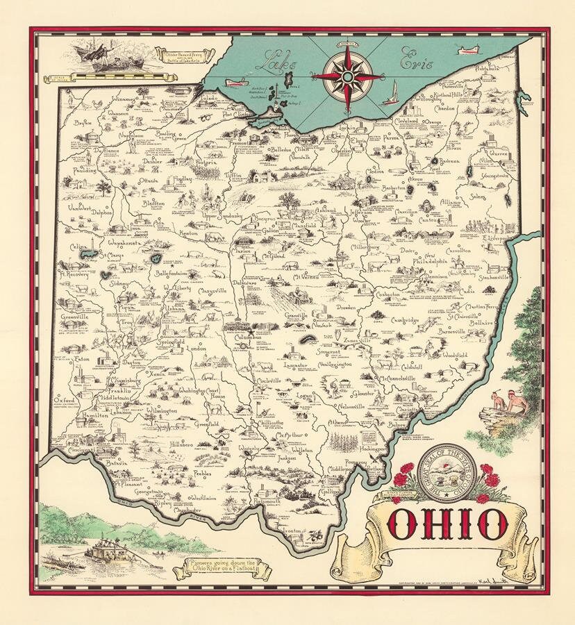 Old Map of Ohio 1940 Fine Reproduction Large Map Fine Art - Etsy