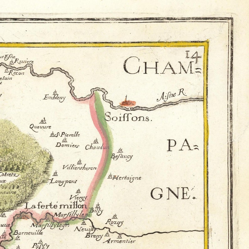 Ancient Brie Region Map Print, Northern France, 1637 - Etsy
