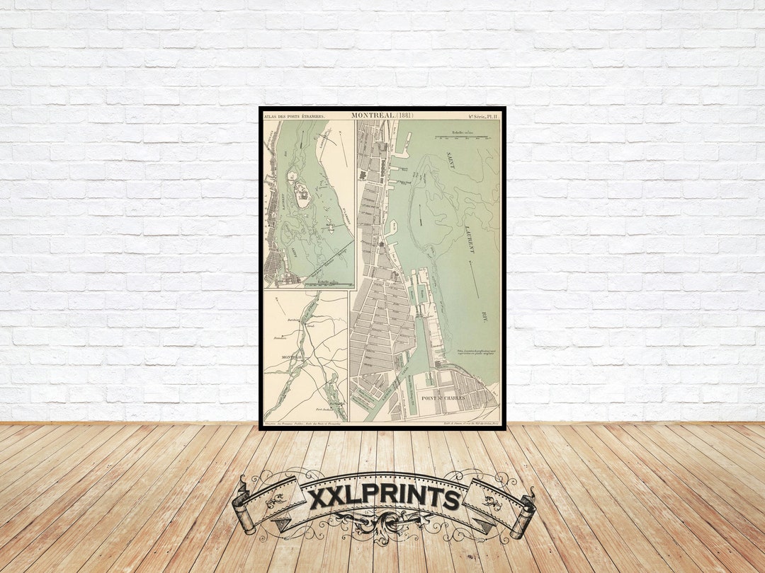Montreal Port Map Print: 1881 Vintage Fine Art Reproduction - Etsy