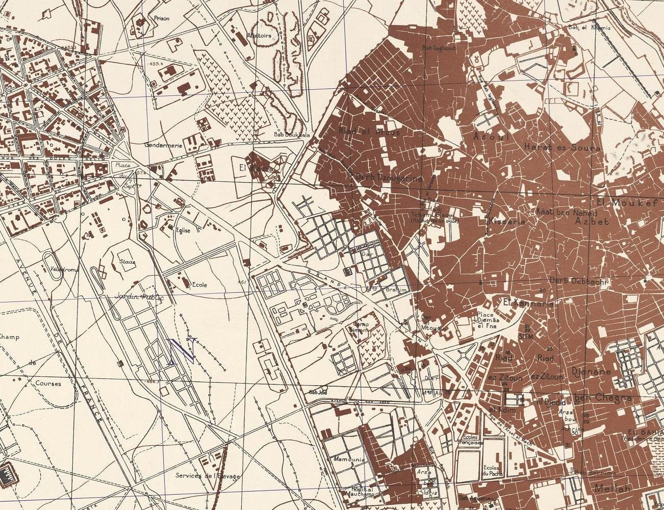 Old map of Marrakech Morocco 1935 fine reproduction | Etsy