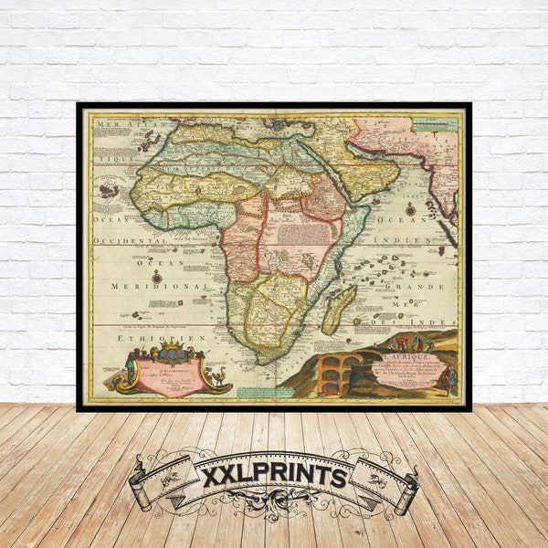 1700 Map of Africa - Etsy