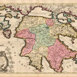 Antique Map Print: Morea Greece, 1696, Fine Art Reproduction - Etsy