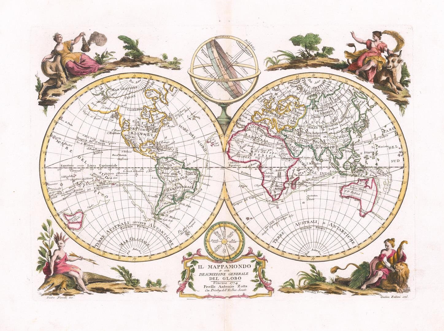 Antique Map of the World 1774 Fine Reproduction Large Map | Etsy