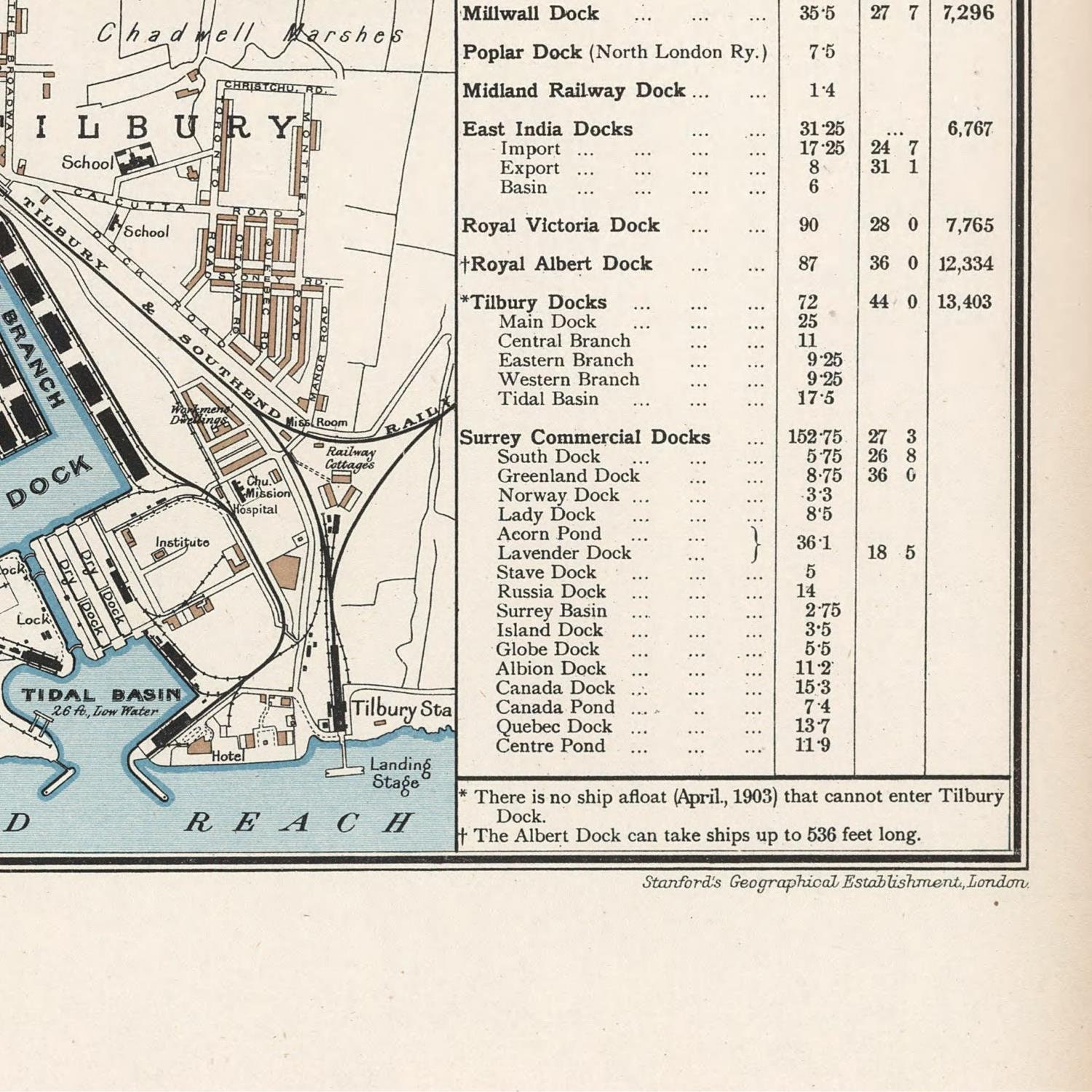 Port of London Map Print: 1904 Antique Reproduction - Etsy