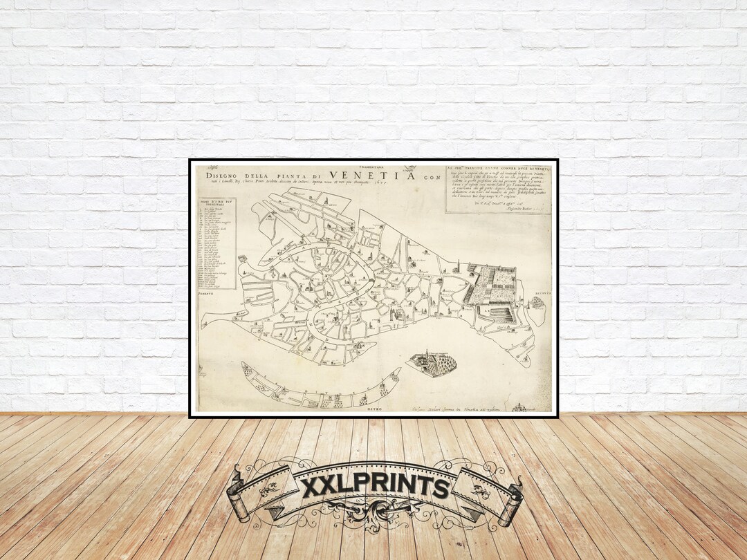Venice Map Print: 1677 Ancient City Plan, Fine Art Reproduction - Etsy