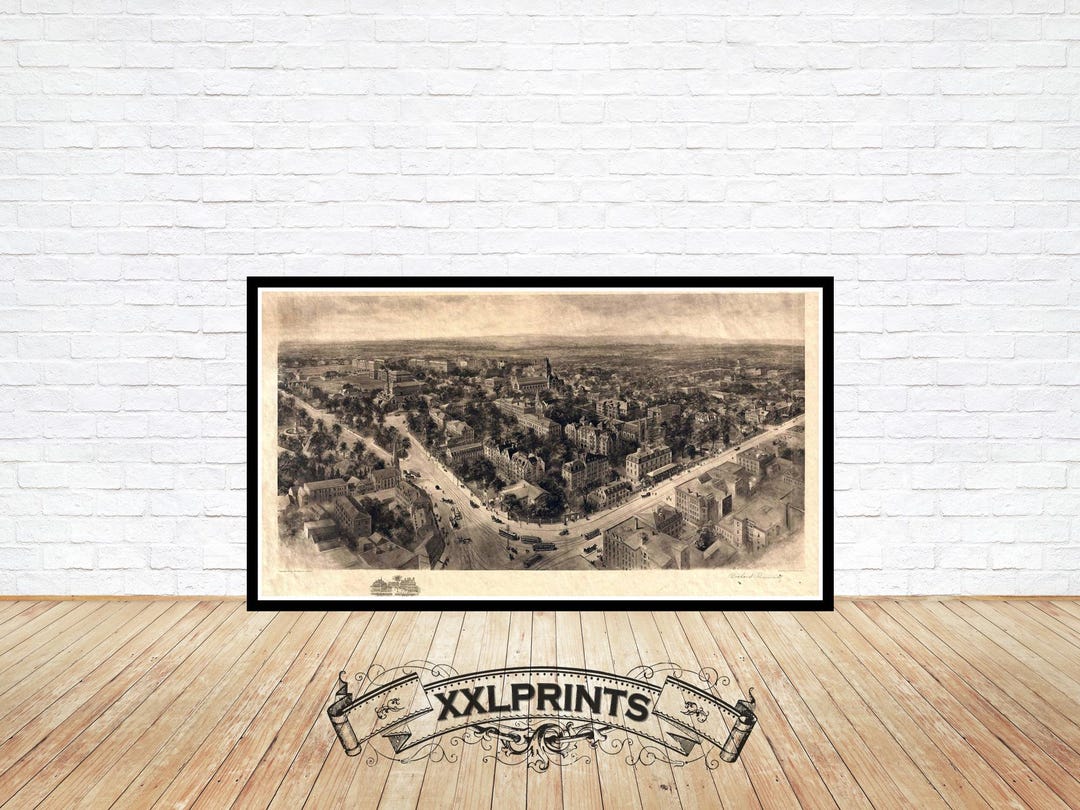 Harvard University Print: 1906 Cambridge, Massachusetts, Bird's Eye ...