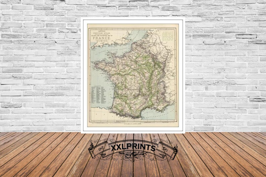 Antique France Map Print: 1883 Wine Region Reproduction - Etsy