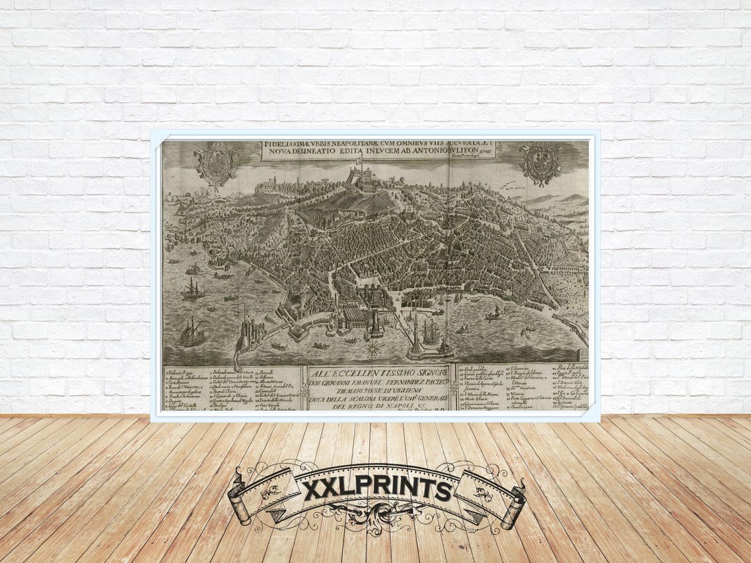 Napoli Antique Map Print: 1704 Italian Fine Art Reproduction - Etsy
