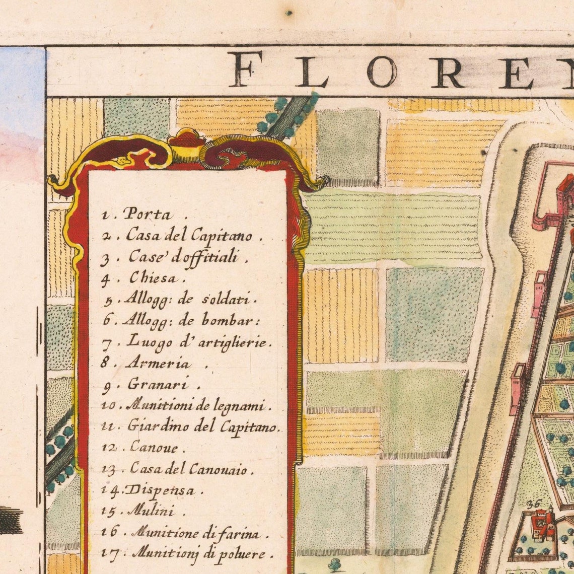 Florence Map Print: 1660 Antique City Plan, Fine Art Reproduction - Etsy