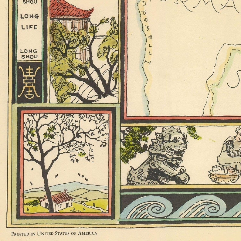 Old Map of China 1932 Antique Map Fine Reproduction Large - Etsy