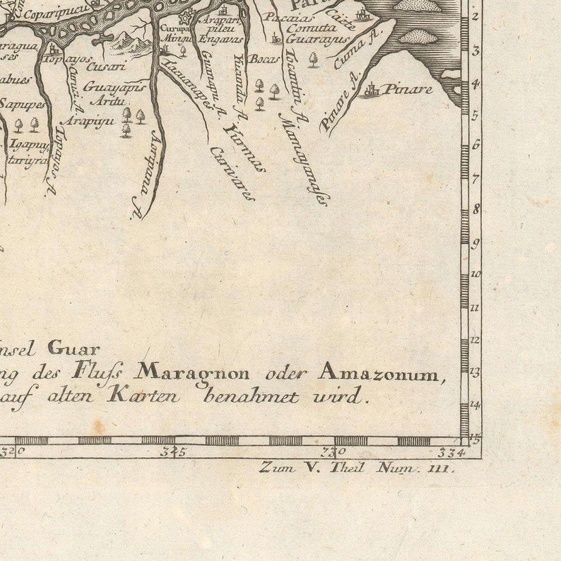 Antique Amazon Map Print: 1728 Rare Fine Art Reproduction - Etsy
