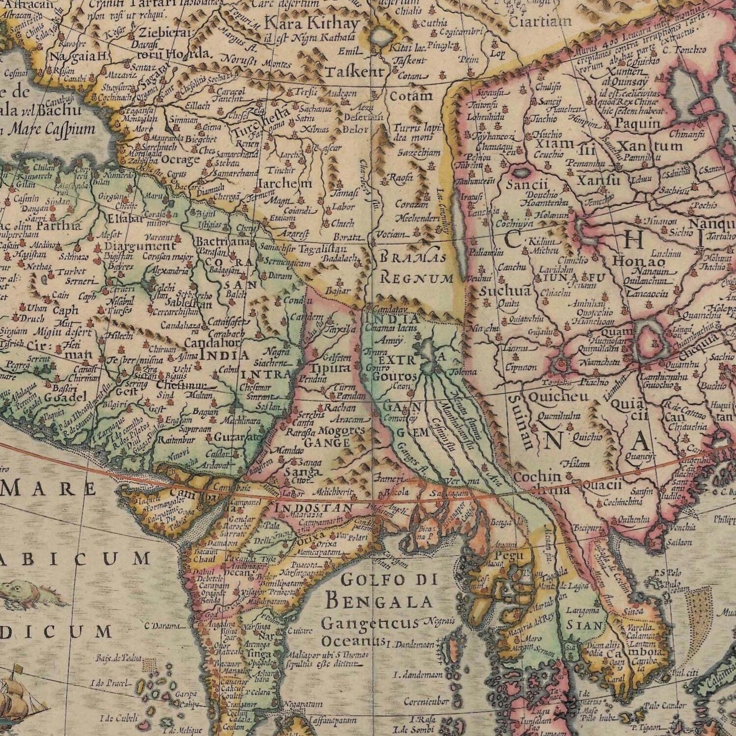 Ancient Map of Asia 1606 Very Rare Map Fine Reproduction | Etsy