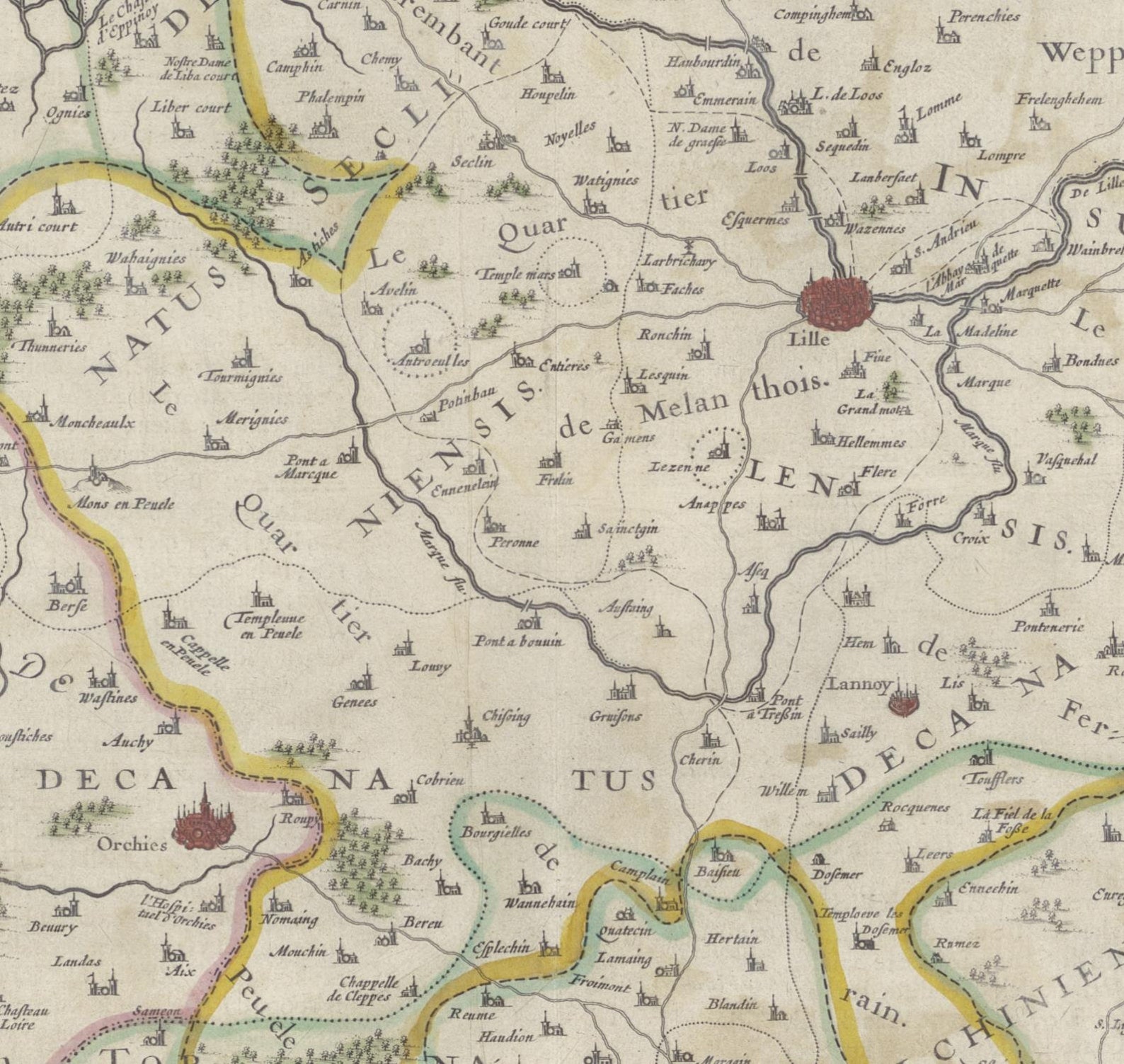 Ancient map of French Flanders 1648 very rare map old map | Etsy