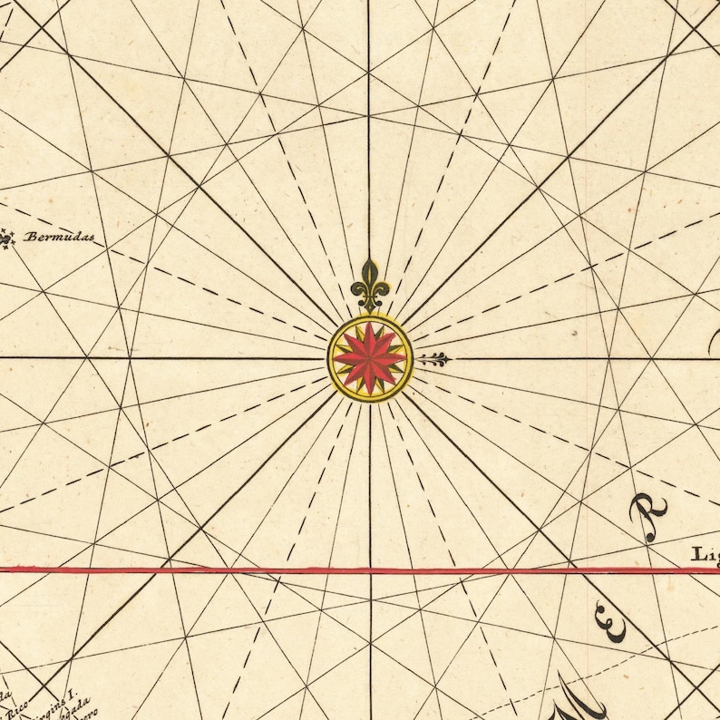 Old Map of Atlantic Ocean Nord Sea 1700 Rare Antique Fine | Etsy