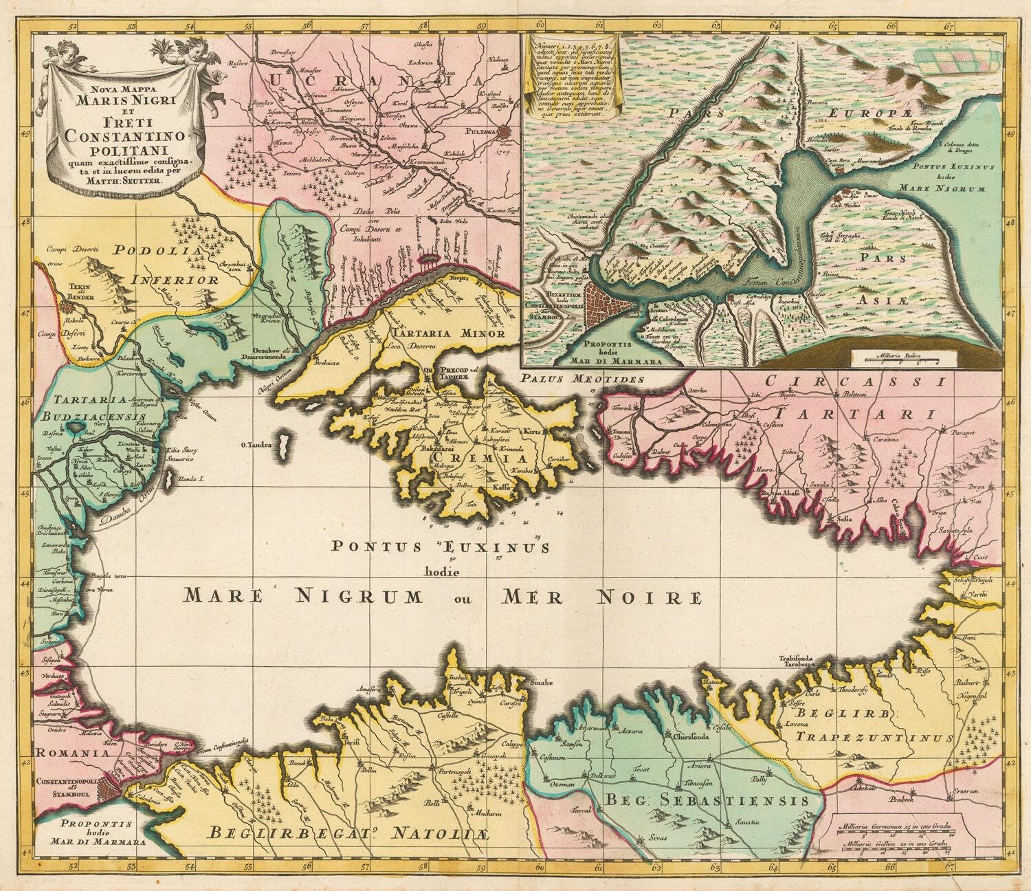 Old map of Black Sea 1730 rare map antique fine | Etsy