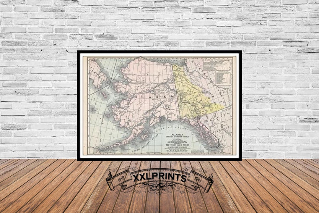 Alaska & Yukon Gold Fields Map 1903: Fine Art Giclée Print - Etsy