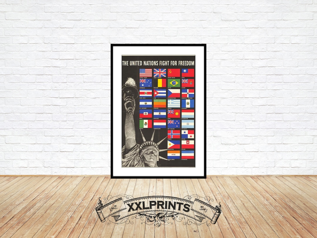 WWII United Nations Fight for Freedom Poster: Fine Art Giclée Print - Etsy
