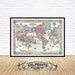 Antique Map of the World at 1852 Fine Reproduction Large - Etsy