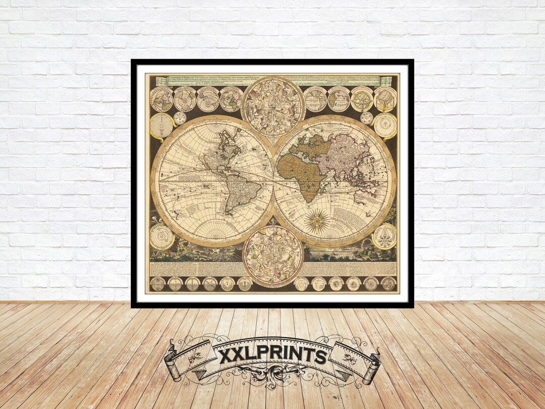 1700 World Map Print: Rare Ancient Fine Art Reproduction - Etsy
