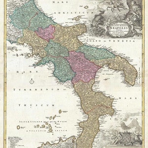 Old Map of Calabria, 1716, Southern Italy, Rare Map, Antique Map,fine ...