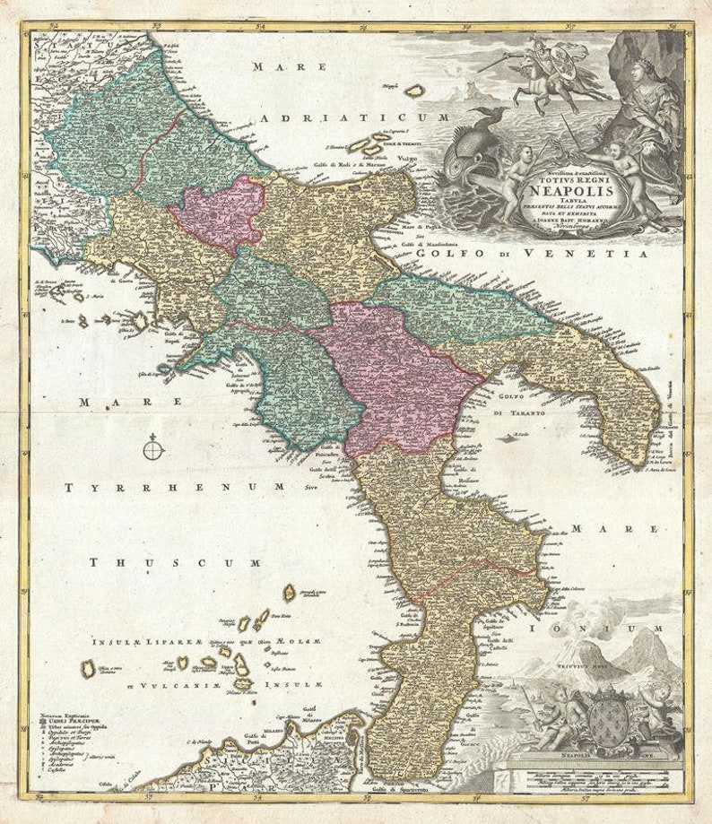 Old Map of Calabria 1716 Southern Italy Rare Map Antique - Etsy
