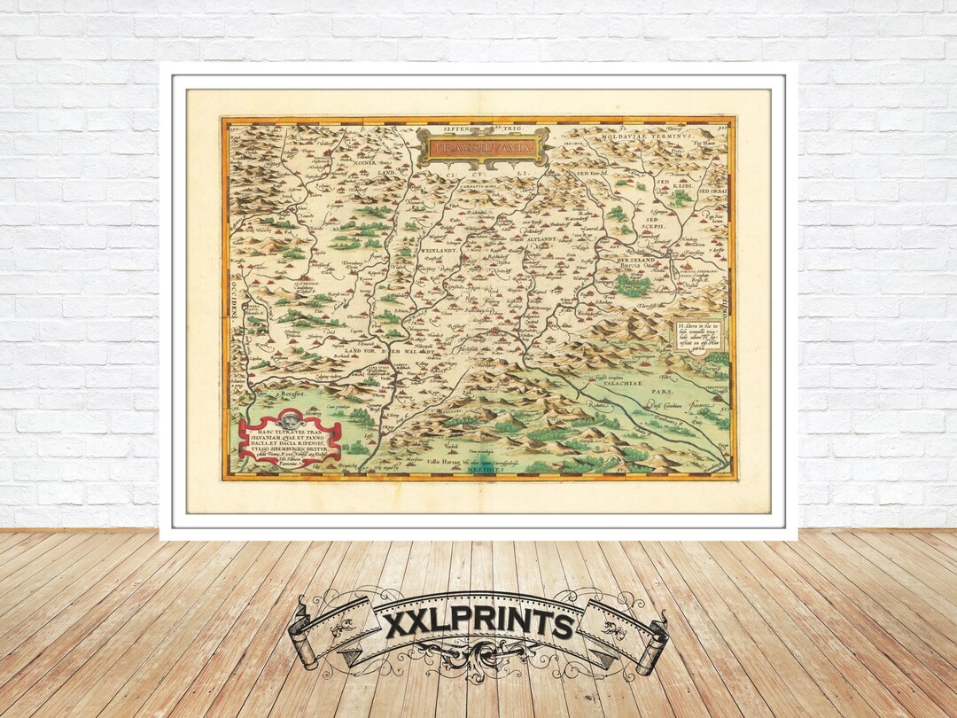 Transylvania Map Print: 1570 Ancient Map Reproduction, Fine Art Decor ...