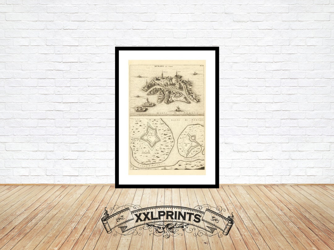 Antique Murano Venice Map Print, 1724 Perspective View - Etsy