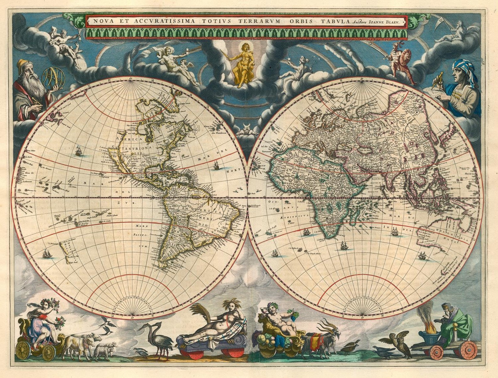 1690 World Map Print: Rare Antique Fine Art Reproduction - Etsy