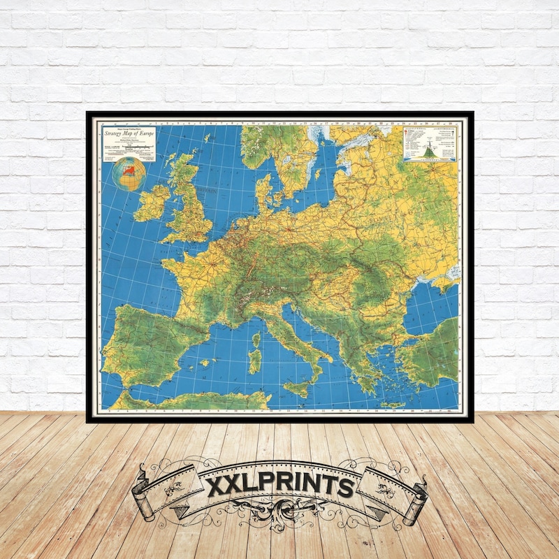 Map of Europe in 1940 - Etsy
