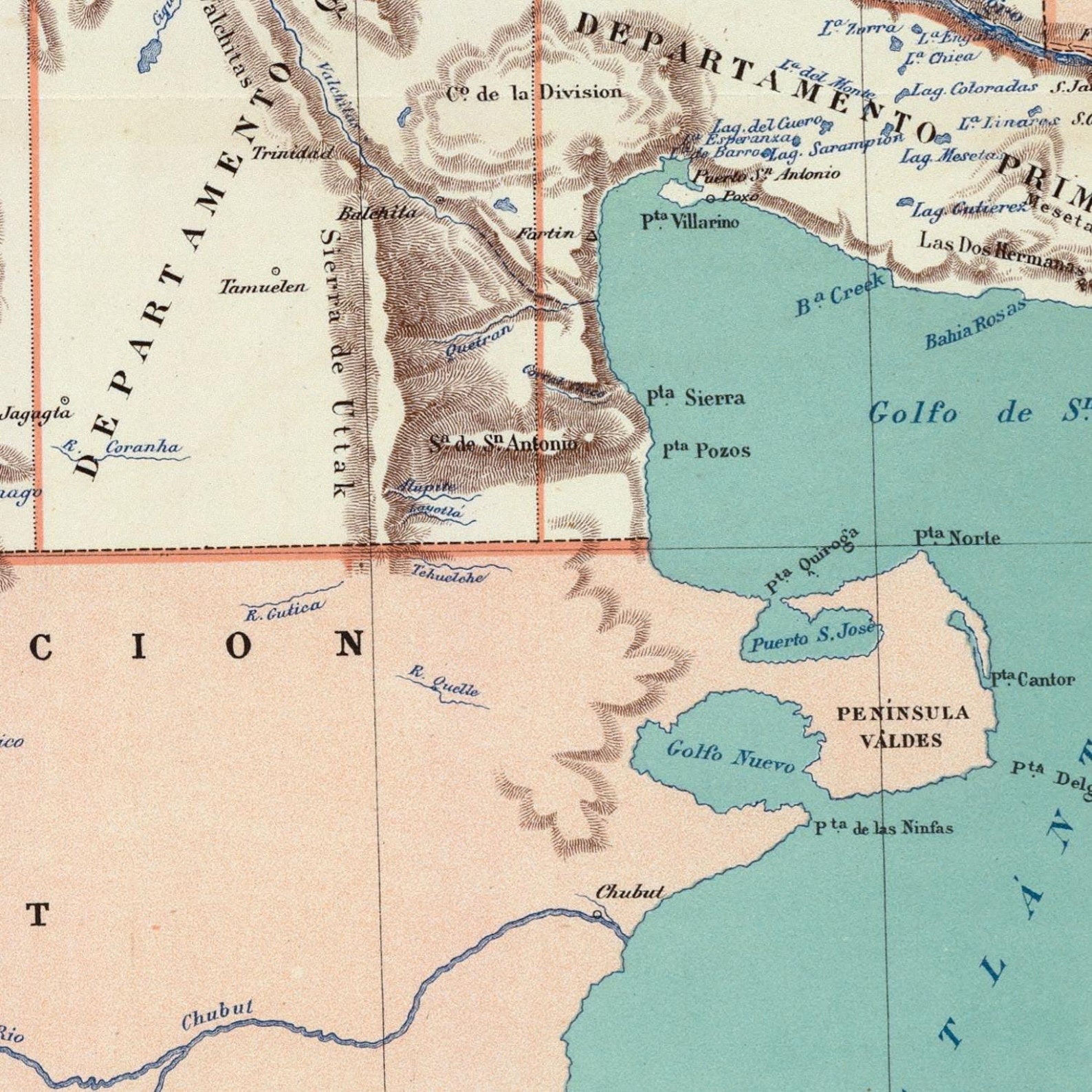 Old Map of Río Negro Province Argentina 1888 Rare Map - Etsy