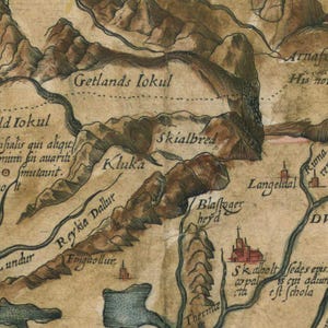 1591 Ancient Map of Iceland, Digital Antique,vintage Map,scrapbook ...