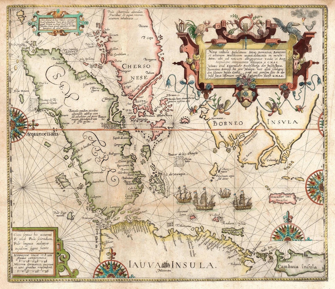 Java & Sumatra Ancient Map Print, 1595: Fine Art Reproduction - Etsy