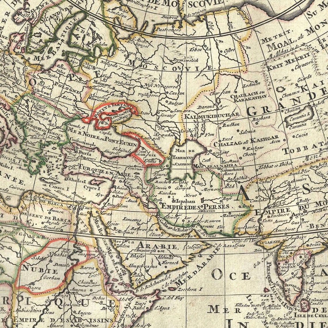 1691 Antique World Map: Fine Art Giclée Print - Etsy