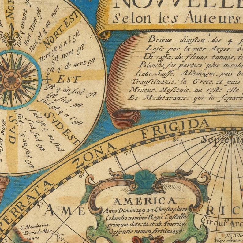 1636 World Map Print: Rare Fine Art Reproduction - Etsy