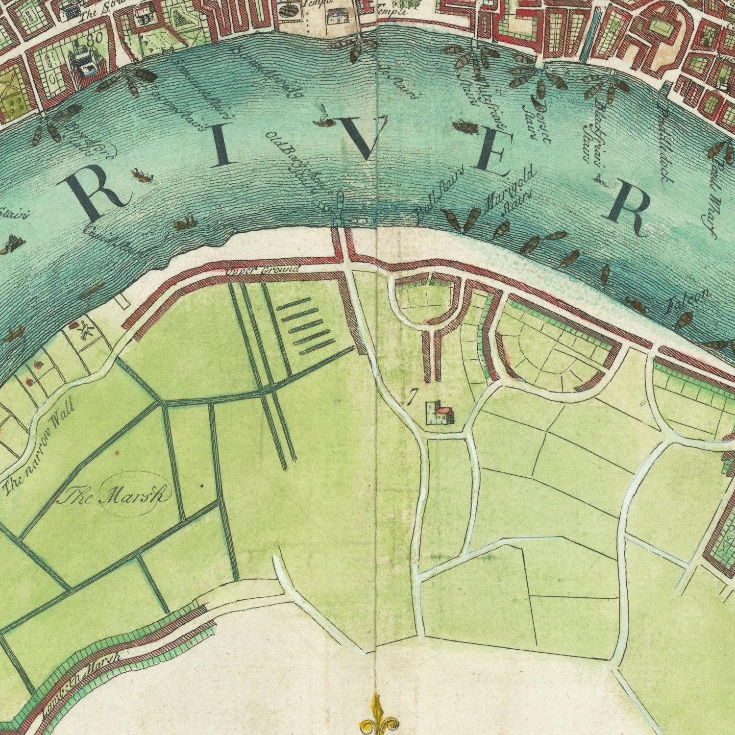Antique Map of London 1721 Very Rare Fine Reproduction | Etsy