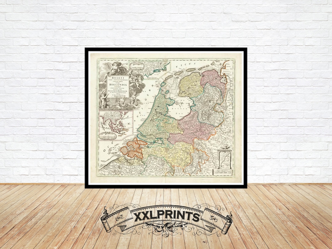 Antique Netherlands & Flanders Map Print: 1703 Fine Art Reproduction - Etsy