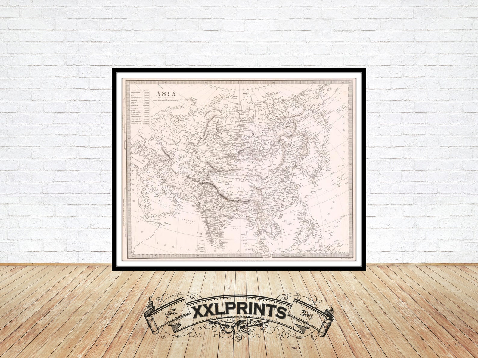 Old Map of Asia 1840 Antique Map Fine Reproduction Large - Etsy