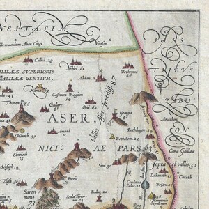 Asher Tribe Map Print: 1590 Israel, Western Galilee Fine Art ...