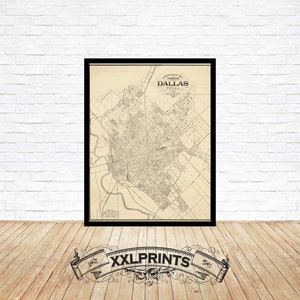 Antique Dallas Texas Map Print, 1890 City Plan - Etsy