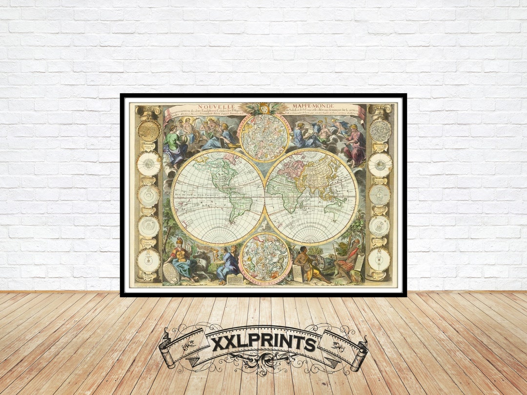 1772 Antique World Map: Fine Art Giclée Print - Etsy