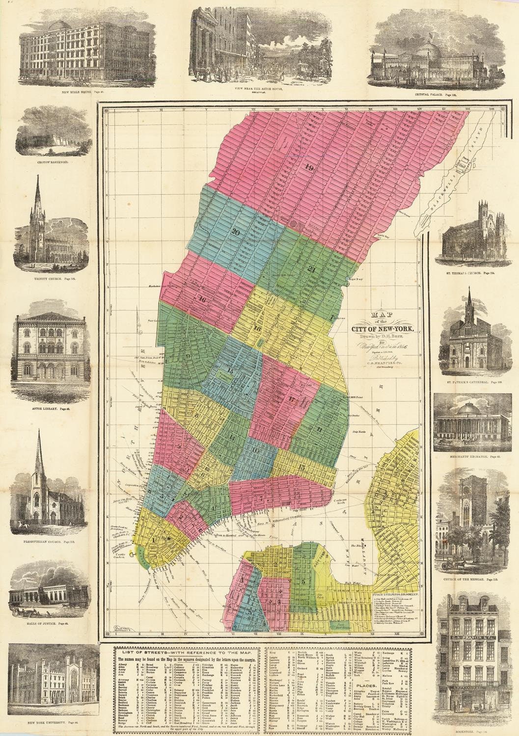 Antique New York Map Print: 1856 City Plan Reproduction - Etsy