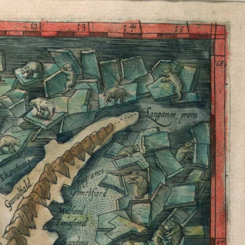 Ancient Map of Iceland 1648 Rare Map Antique Fine - Etsy