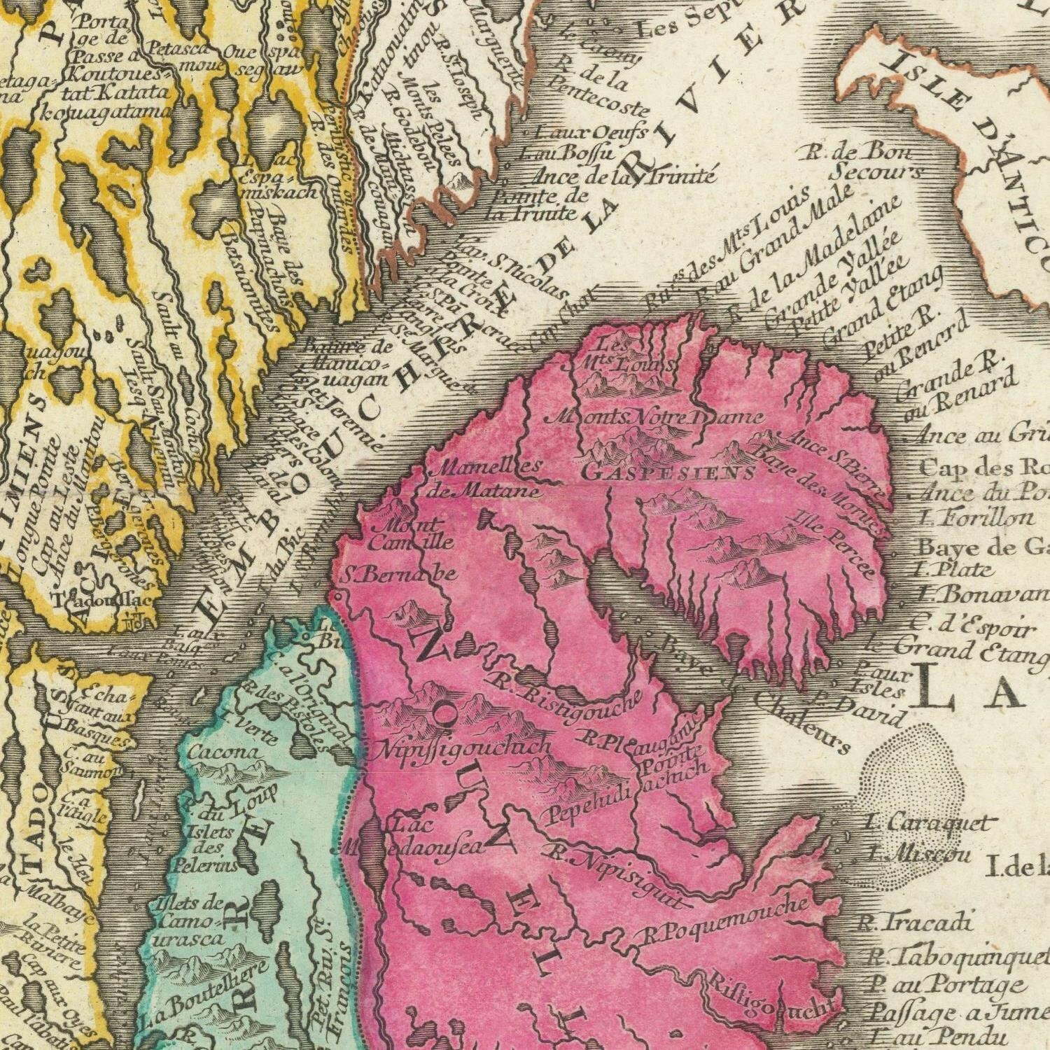 Ancient Map of New France, Canada (1750): Fine Art Giclée Print - Etsy